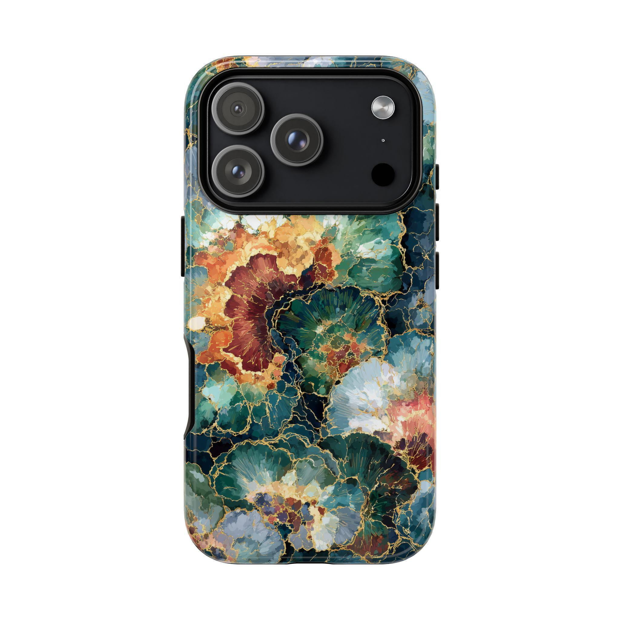 Geode Mineral Earth Green Ochre Pattern Natural Stone Phone Case 17 16 ...