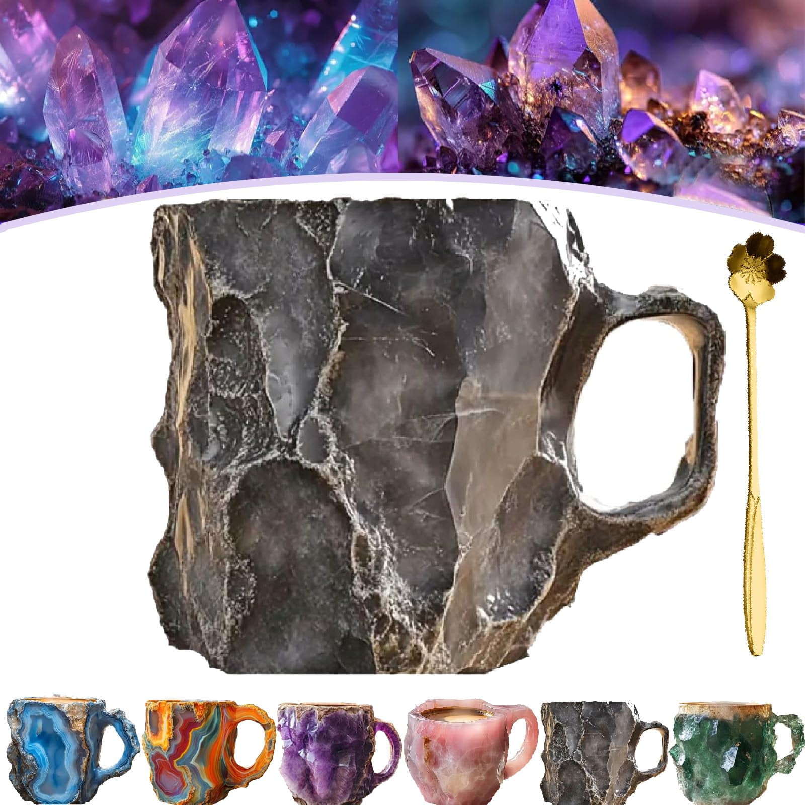Geode Mug, Geode Coffee Mug, Mineral Crystal Coffee Mugs Geode, Multi ...