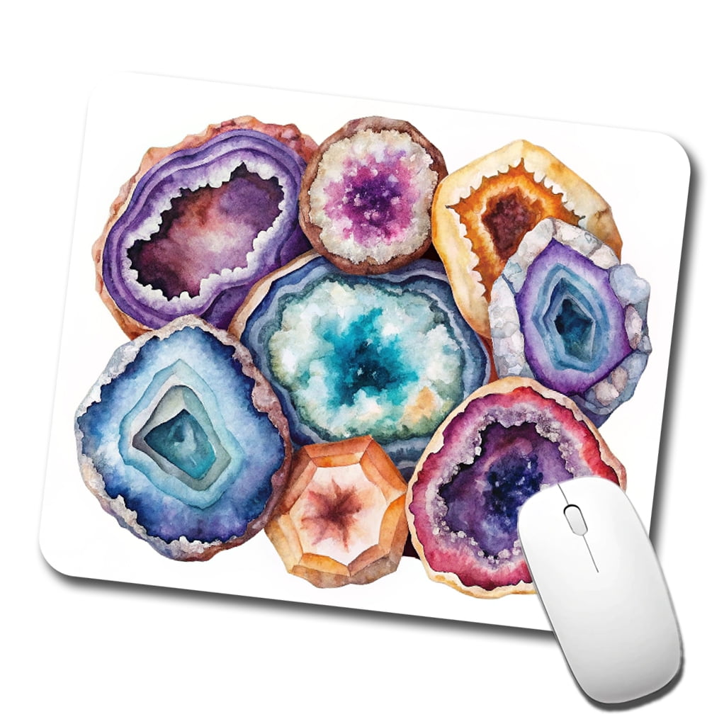 Geode Volcanic Crystals Cut Open Watercolor Mouse Pad Low Profile ...