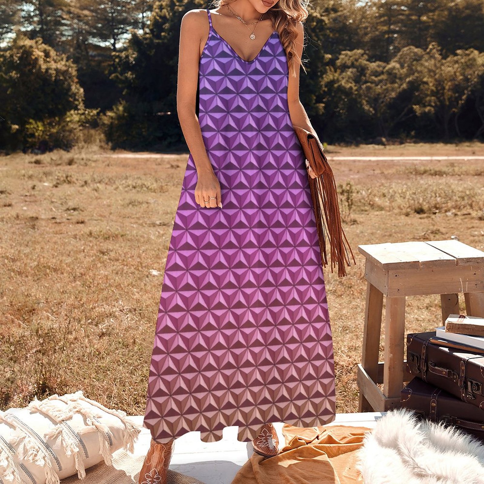 Geodesic Sphere at Night Sleeveless Dress Dance dresses ladies dresses ...