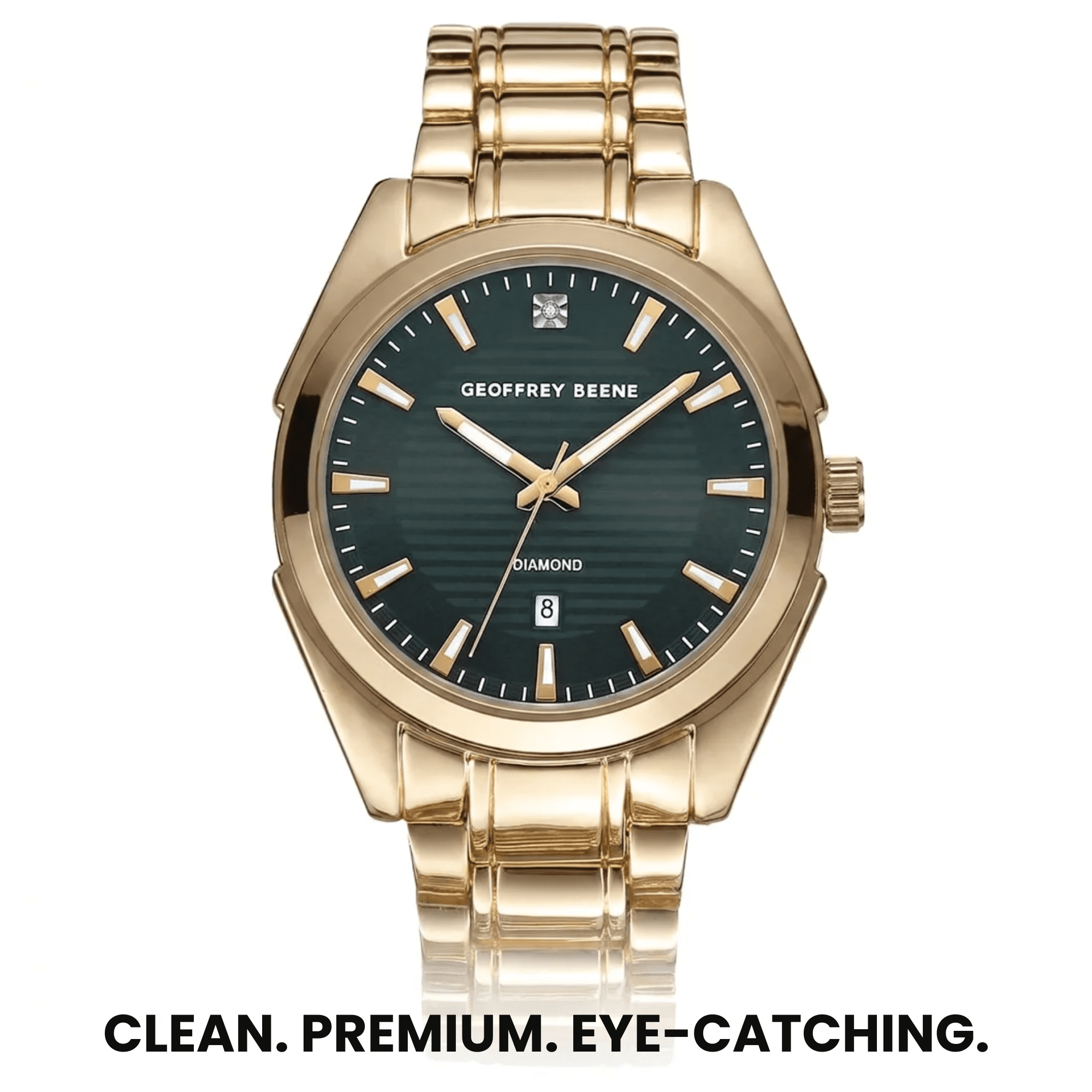 Geoffrey Beene Men's Gold Stainless Steel Dress Watch Classic Quartz ...