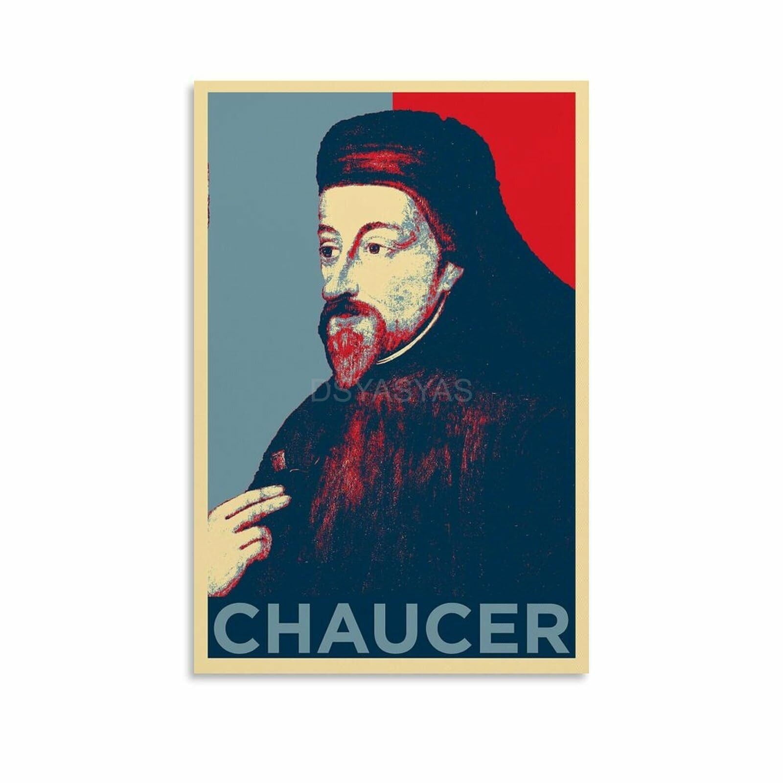 Geoffrey Chaucer Poster Art Portrait Poster 5 Canvas Painting Wall Art ...