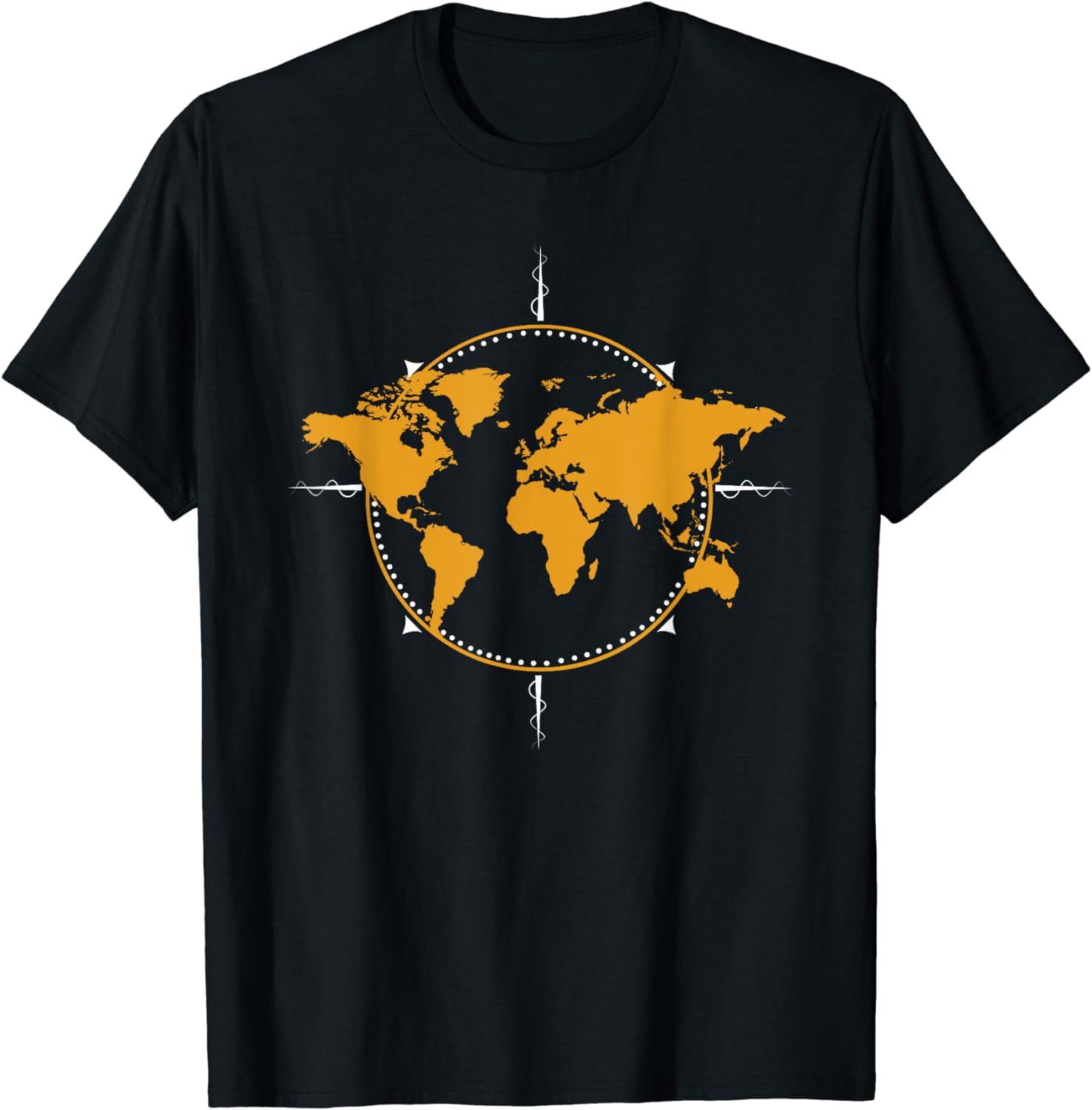 Geographic, World Map & Compass Graphic Travel T-Shirt - Walmart.com