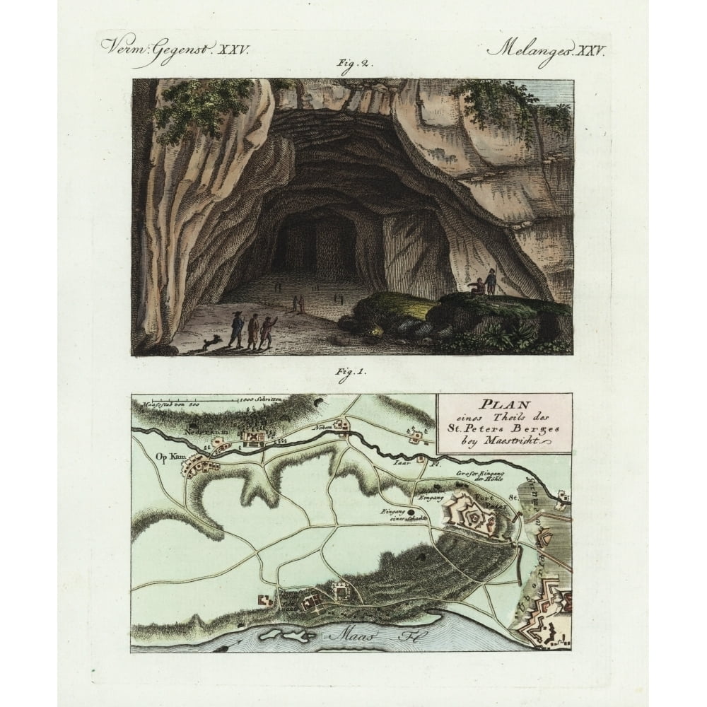 Geographical Map Of Mount St Peter, Maastrichta Poster Print By ...