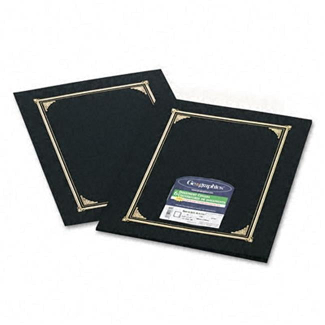 Geographics Certificate/Document Cover Linen Stock Black Six per Pack ...