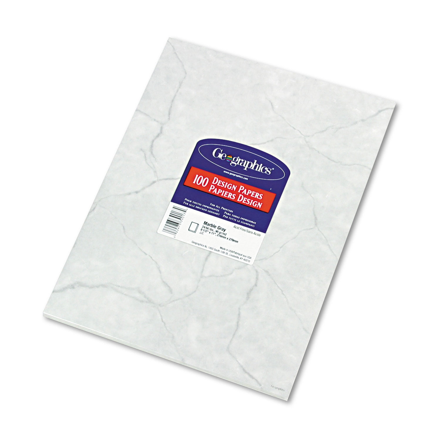 Geographics Design Paper 24 lbs. Marble 8 1/2 x 11 Gray 100/Pack 39017 ...