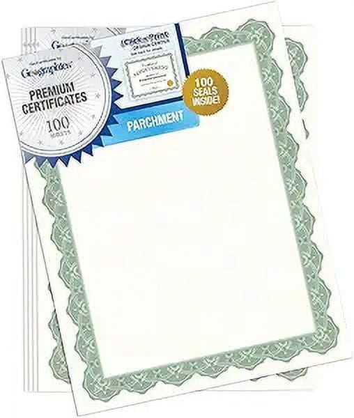 Geographics Recycled Blank Parchment Certificate Paper, 8.5"x 11 ...