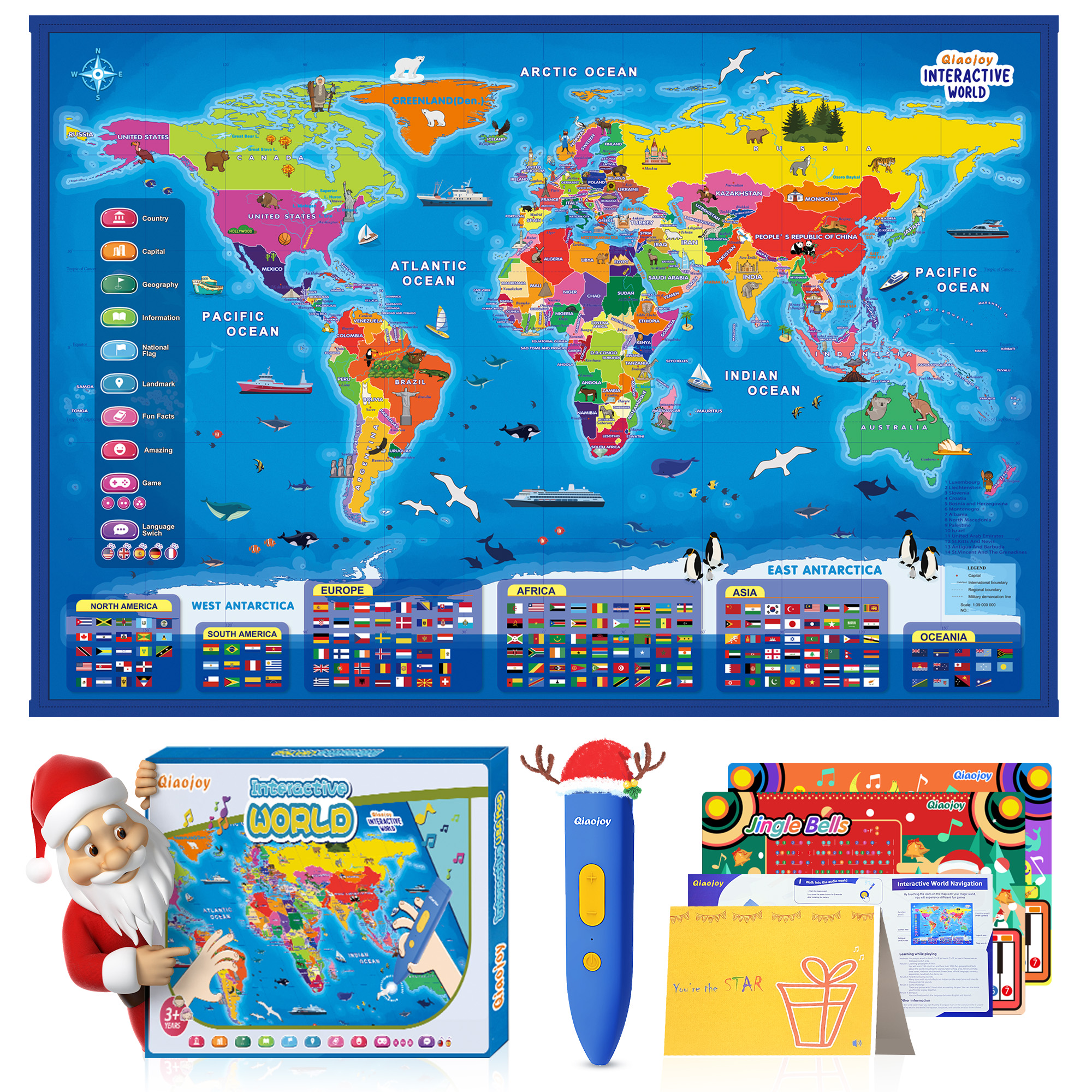 30" x 48" Smithsonian Journeys Blue Ocean World Wall Map - Laminated ...