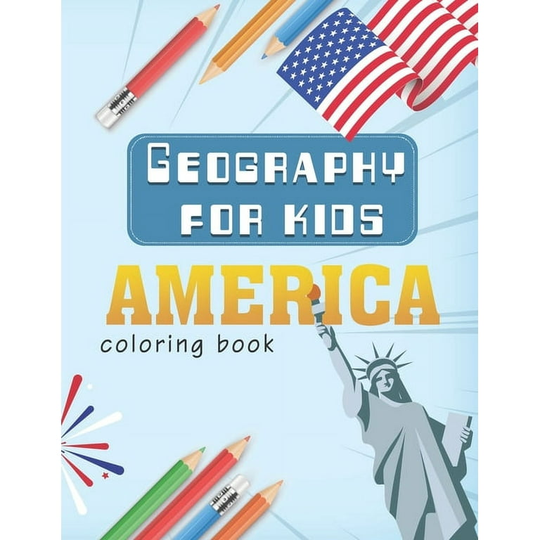 kids geography coloring book