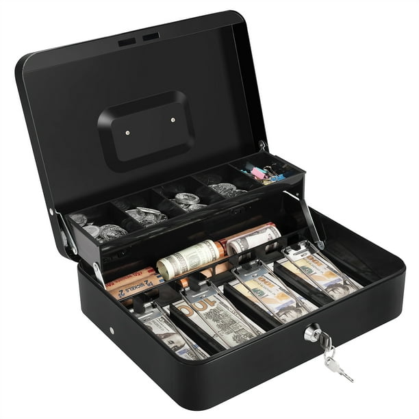 Geohiaul Cash Box with Money Tray and Lock Money Box for Cash Cash Box ...