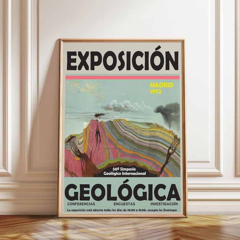 Geological Exhibition Poster 1972 Geology Poster Geology Print - Poster ...