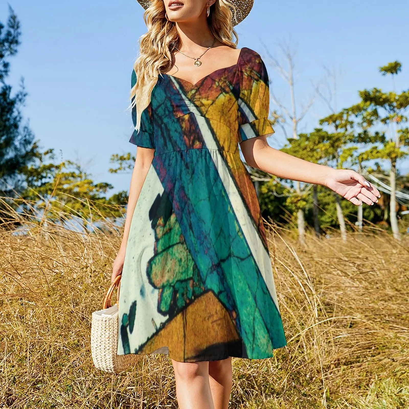 Geological thin section photography magnified view of Epidote Blades in ...