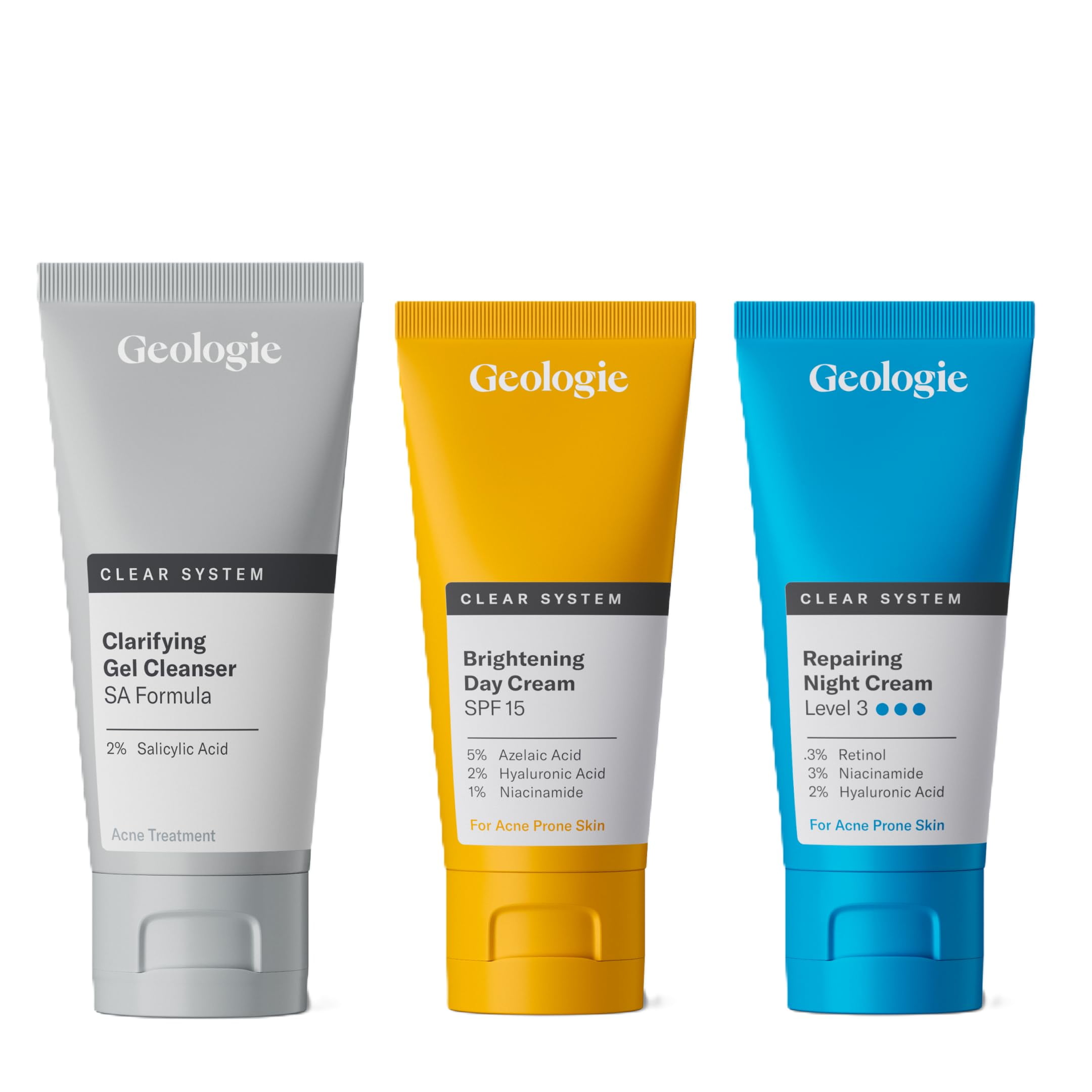 Geologie Clear System Month 3 / Level 3 Acne Treatment & Skincare Set ...