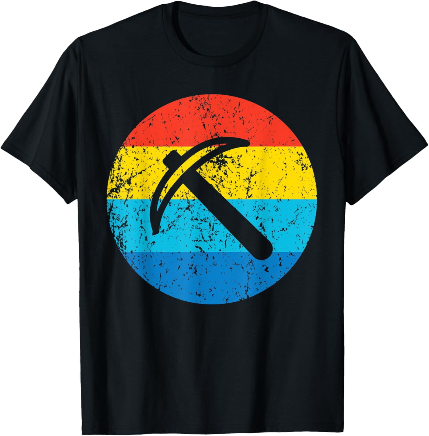 Geologist Miner Vintage Pick Axe Retro 1970's Style Circle T-Shirt men ...