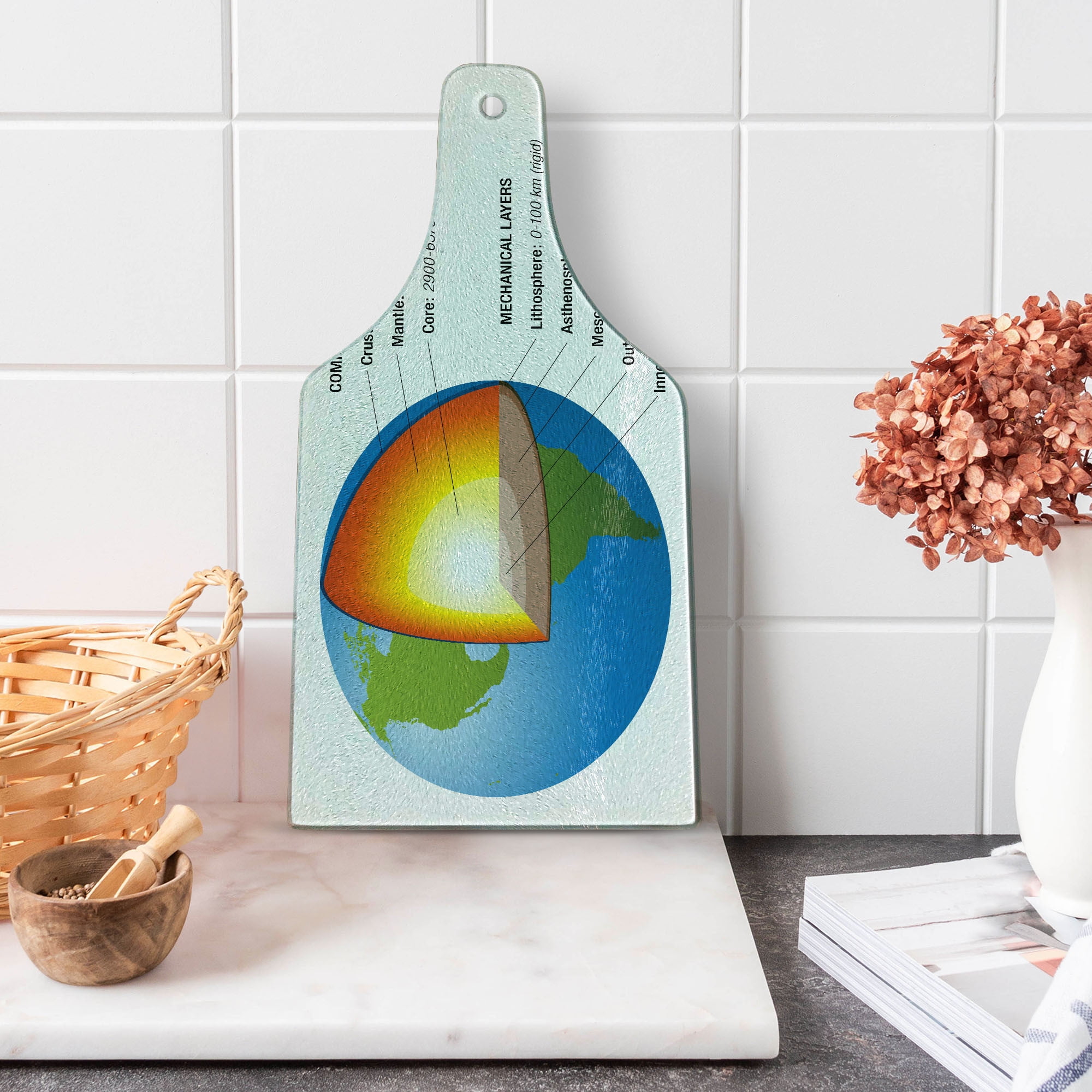 Geology Cutting Board, Structure of the World Section with Accurate ...