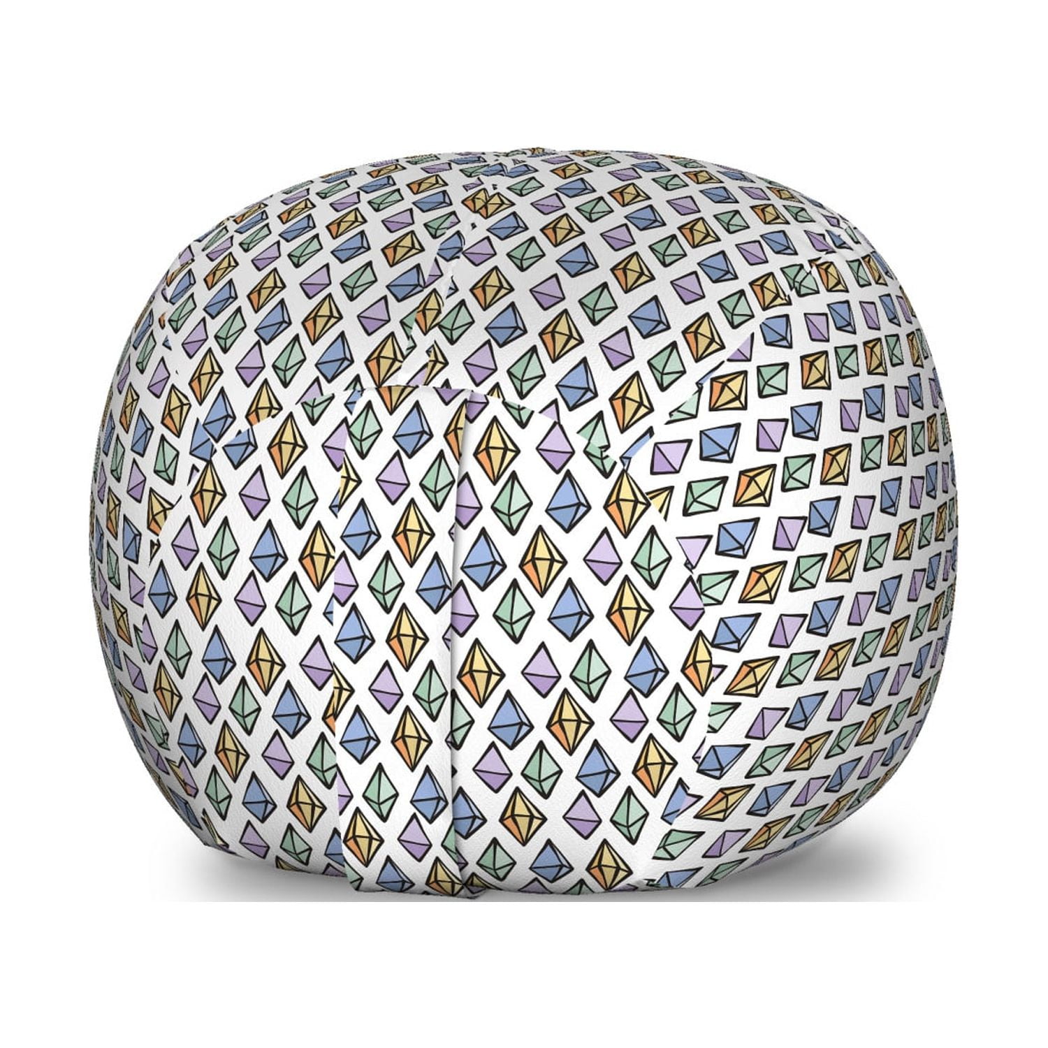 Geology Storage Toy Bag Chair, Hand Drawn Illustration of Gemstones ...