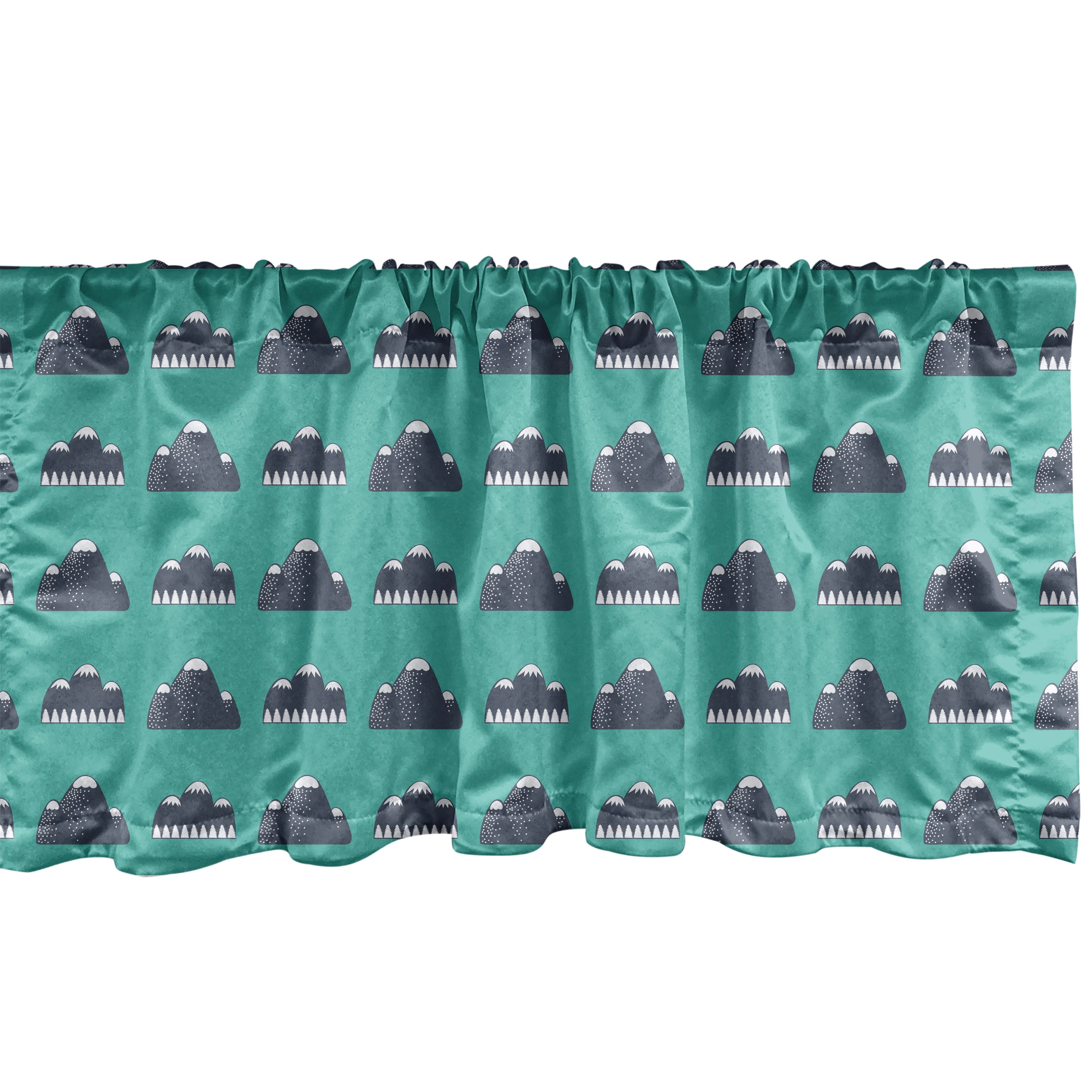 Ambesonne Geology Valance Pack of 2, Outdoor Rock Snow Mountain, 54"X12 ...
