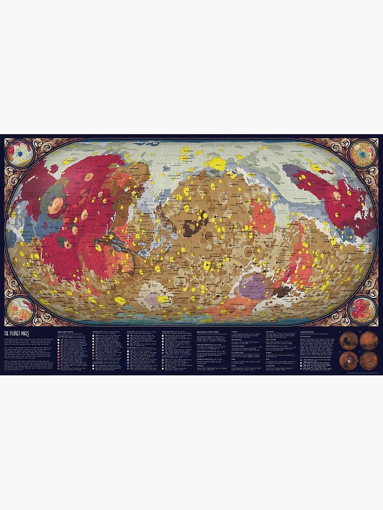 Geology of Mars Poster Framed-unframed - Walmart.com