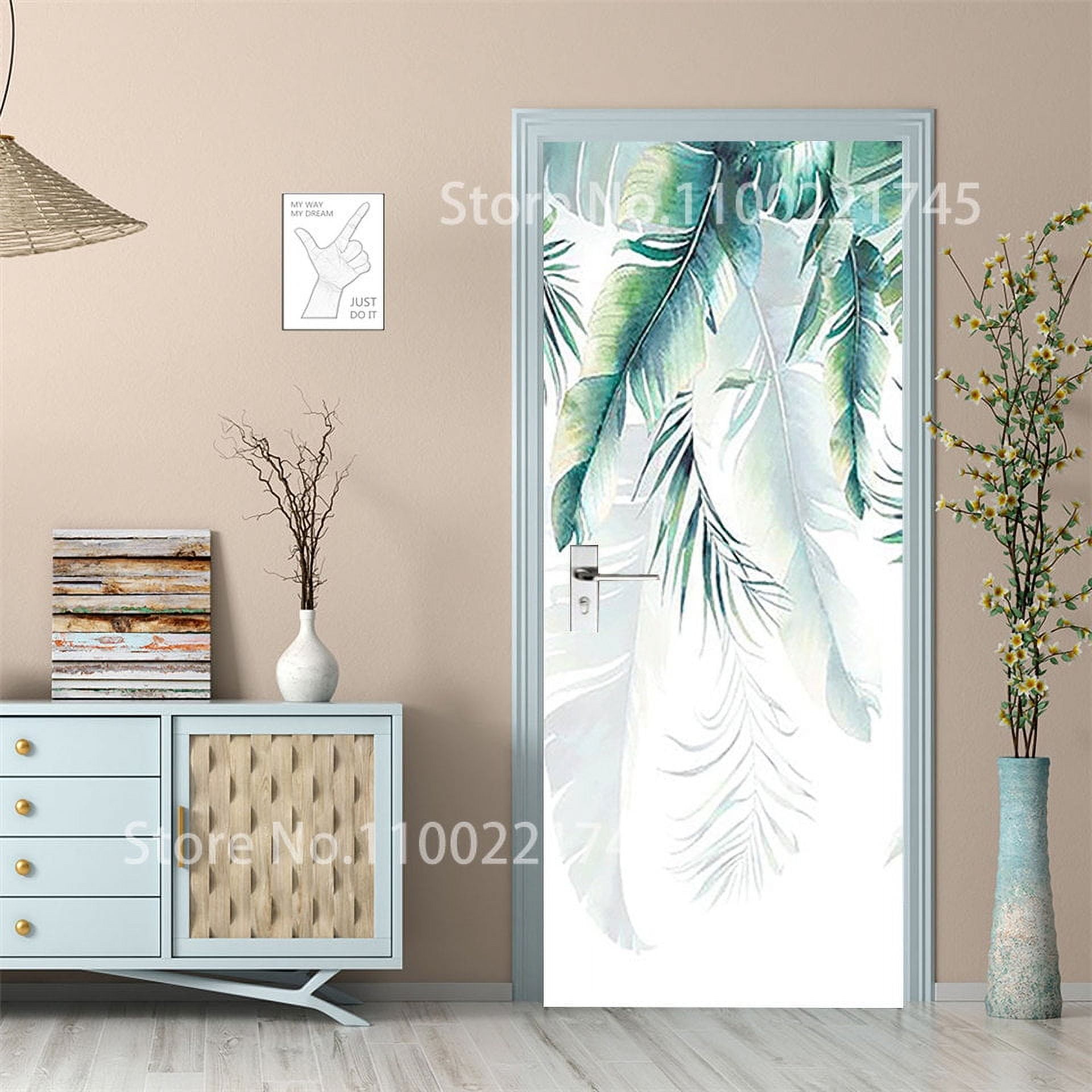 Geometric 3D Door Stickers Self Adhesive PVC Waterproof Full Door Wrap ...