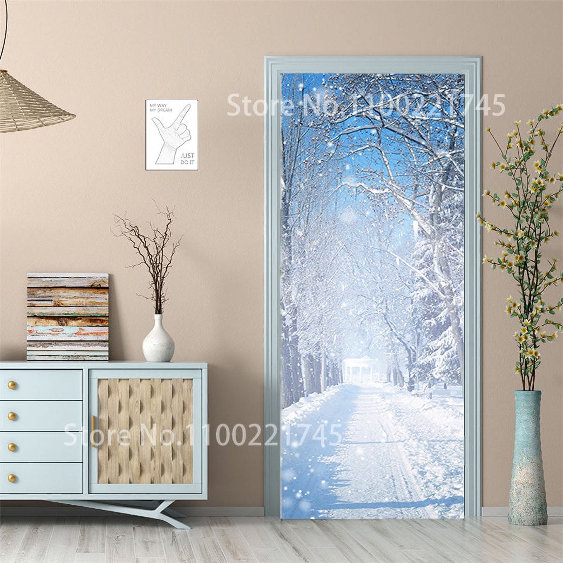 Geometric 3D Door Stickers Self Adhesive PVC Waterproof Full Door Wrap ...