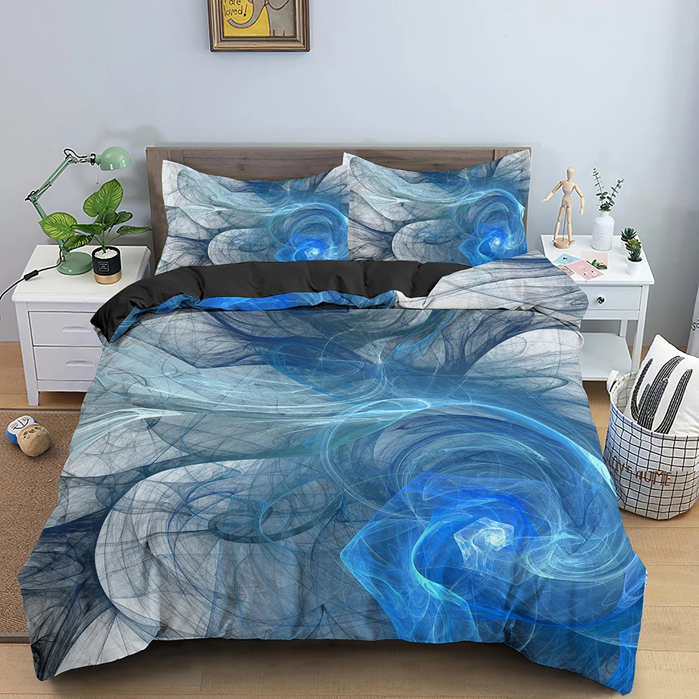 Geometric 3D Printed Bedding Set Soft Single King Double Psychedelic 3D ...