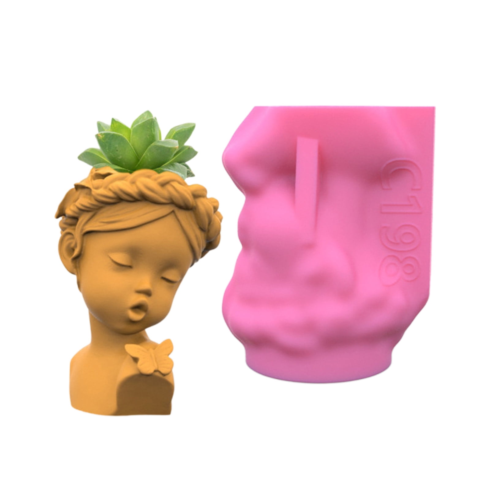 Geometric 3D Wreath Girl Gypsum Silicone Molds Storage Box Mold for ...