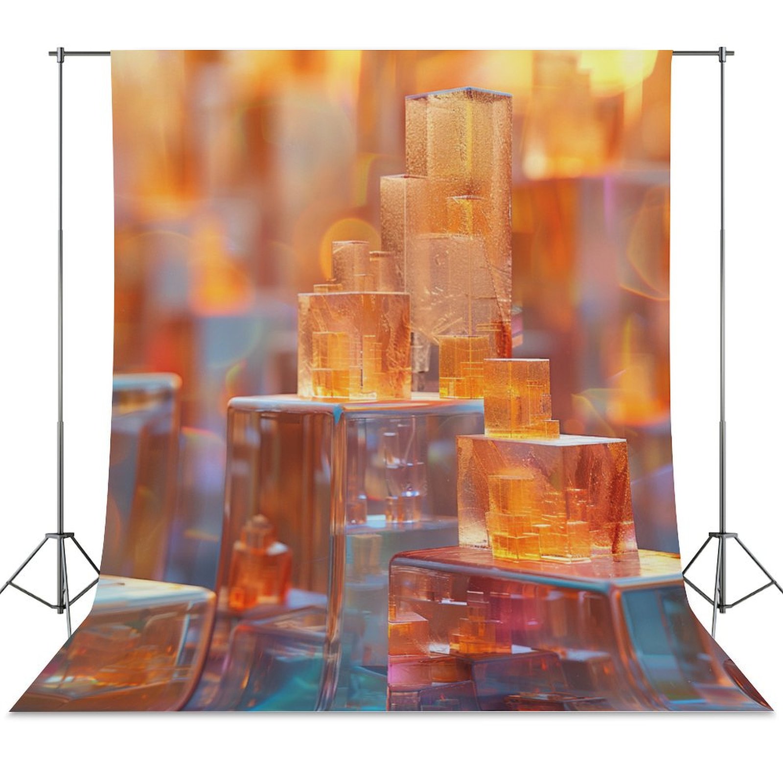Geometric Abstract 3D Gradient Futuristic Cubes Backdrops for ...