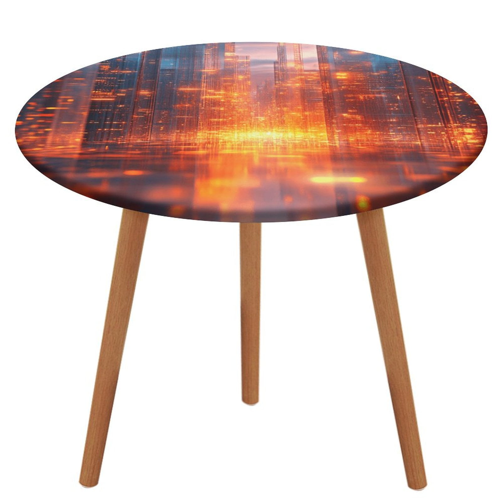 Geometric Abstract 3D Gradient Futuristic Cubes Round Fitted Tablecloth ...
