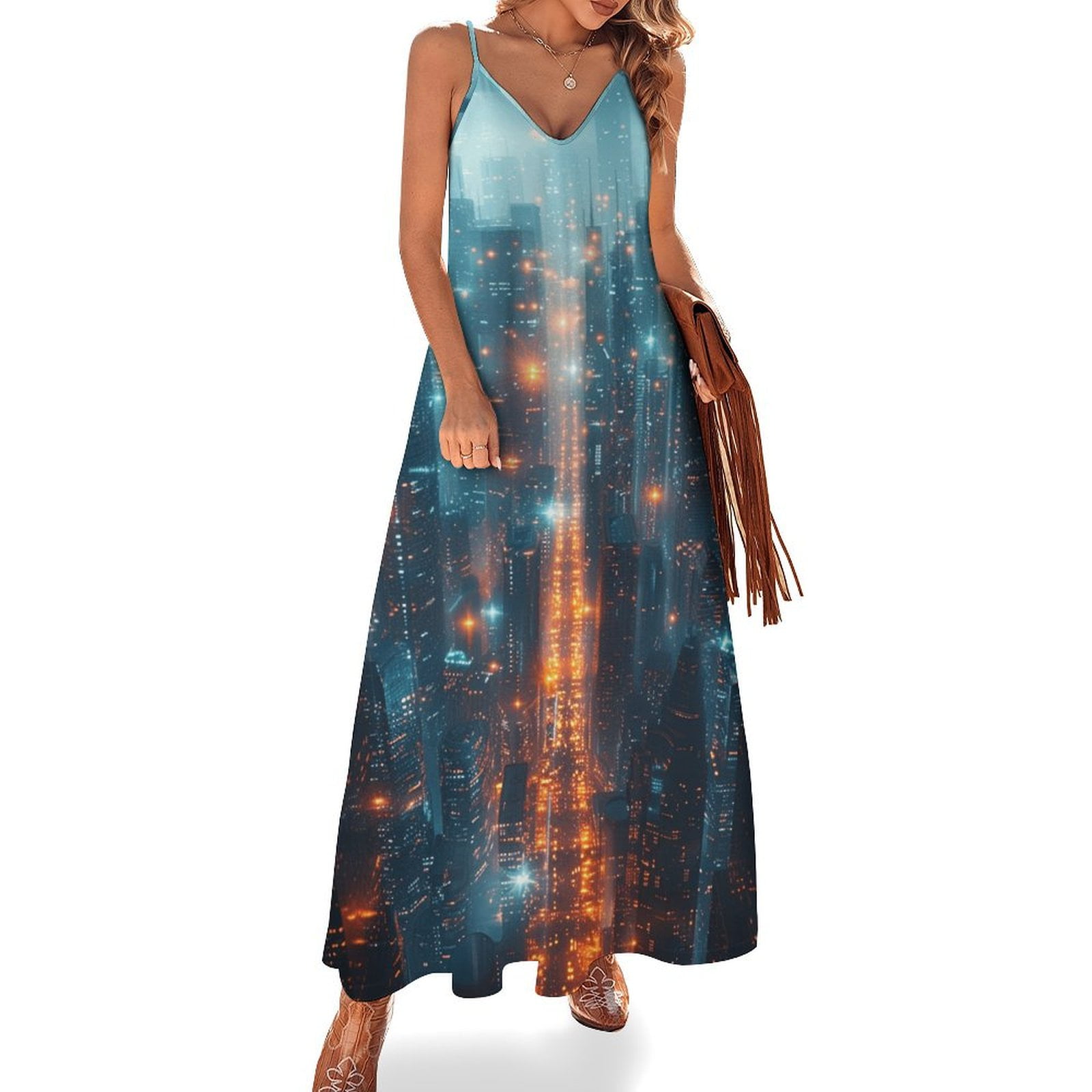 Geometric Abstract 3D Gradient Futuristic Cubes Sleeveless Dress Women ...