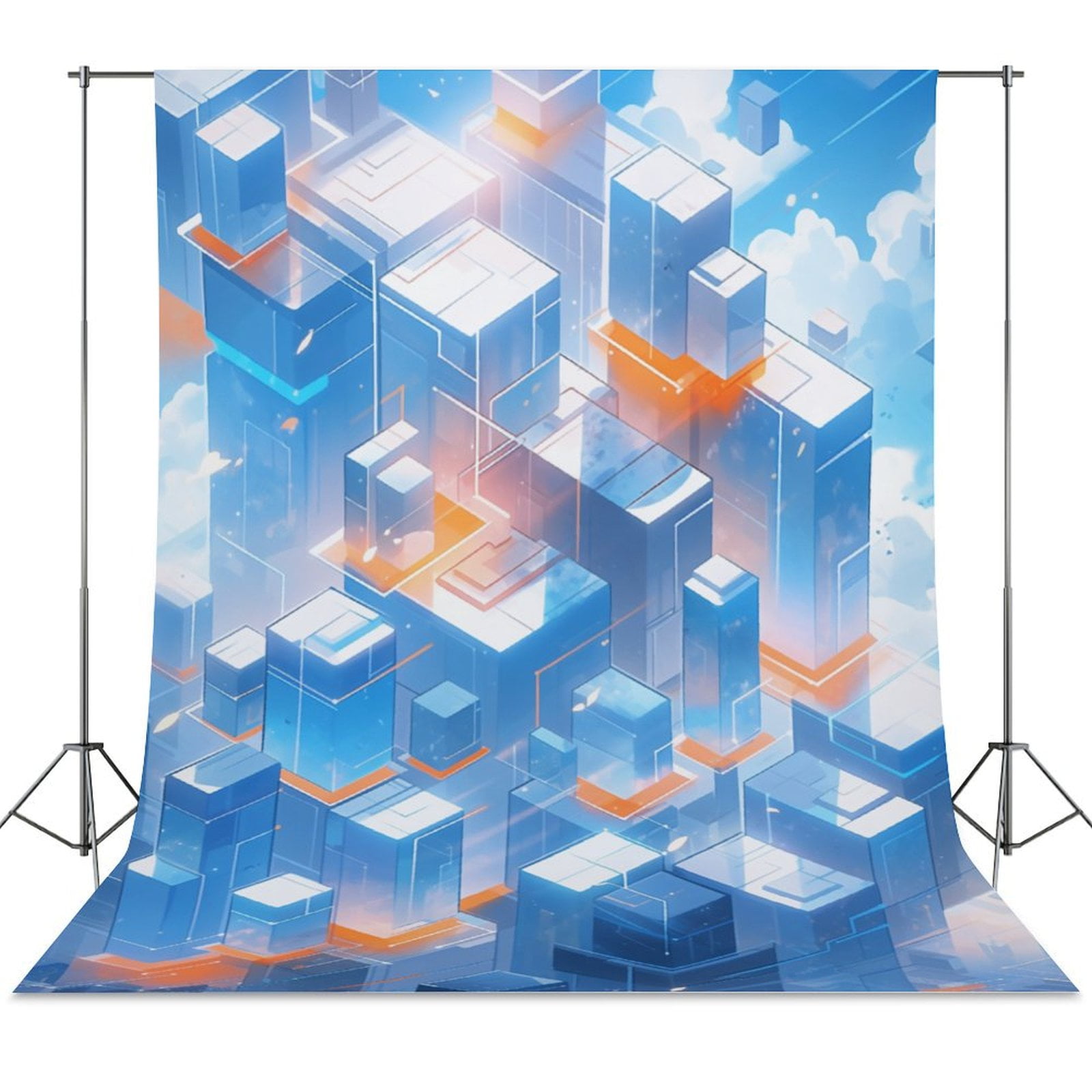 Geometric Abstract 3D Gradient Futuristic Cubes Spring Backdrop ...