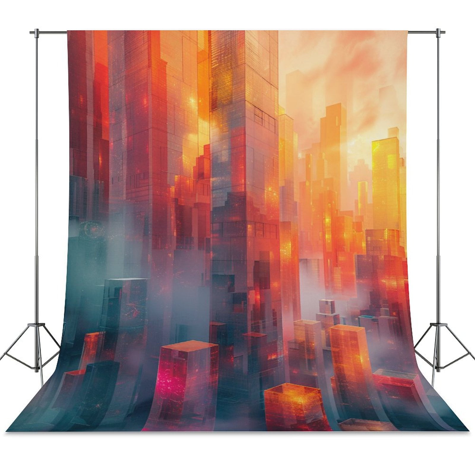 Geometric Abstract 3D Gradient Futuristic Cubes Spring Backdrop ...