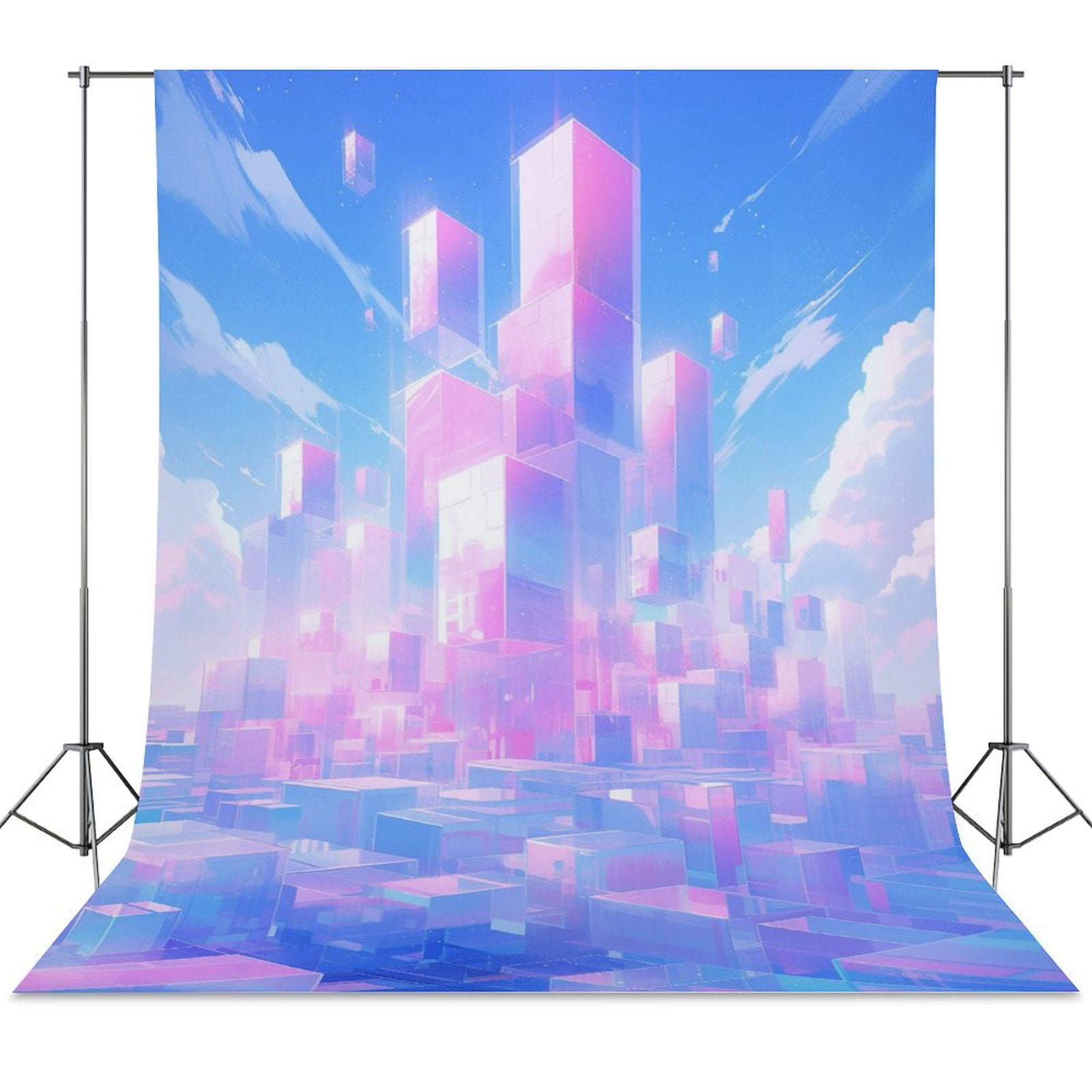 Geometric Abstract 3D Gradient Futuristic Cubes Spring Backdrop ...