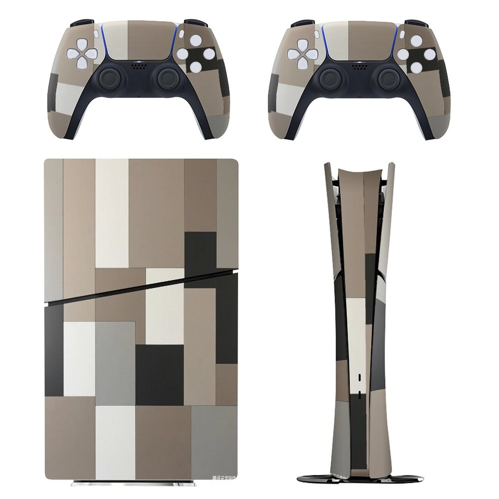 Geometric Abstract Art Black Brown Grey PS5/PS5 Slim Digital Disc Skin ...