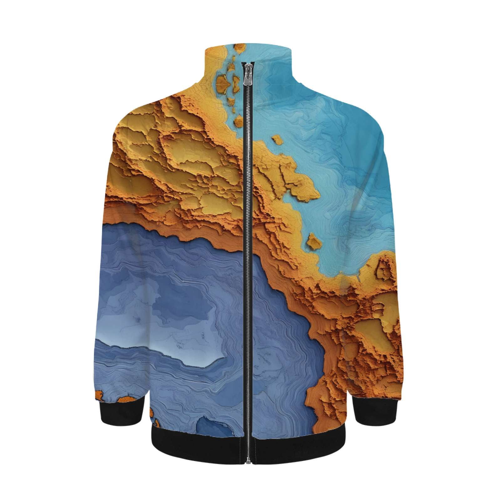 Geometric Abstract Landscape Art Jacket Men's Street Cool Long Sleeves Coat Personality Tops ...