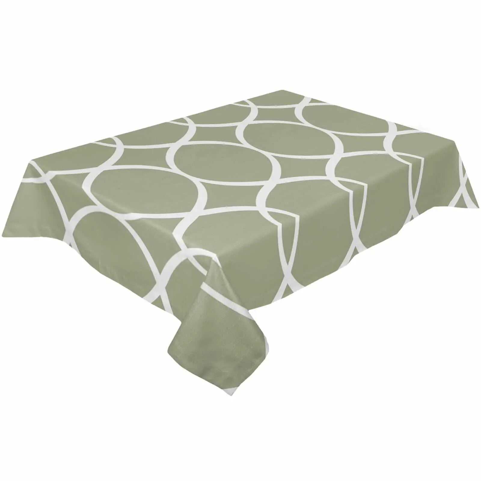 Geometric Abstract Line Sage Gre Tablecloth Waterproof Dining Table ...