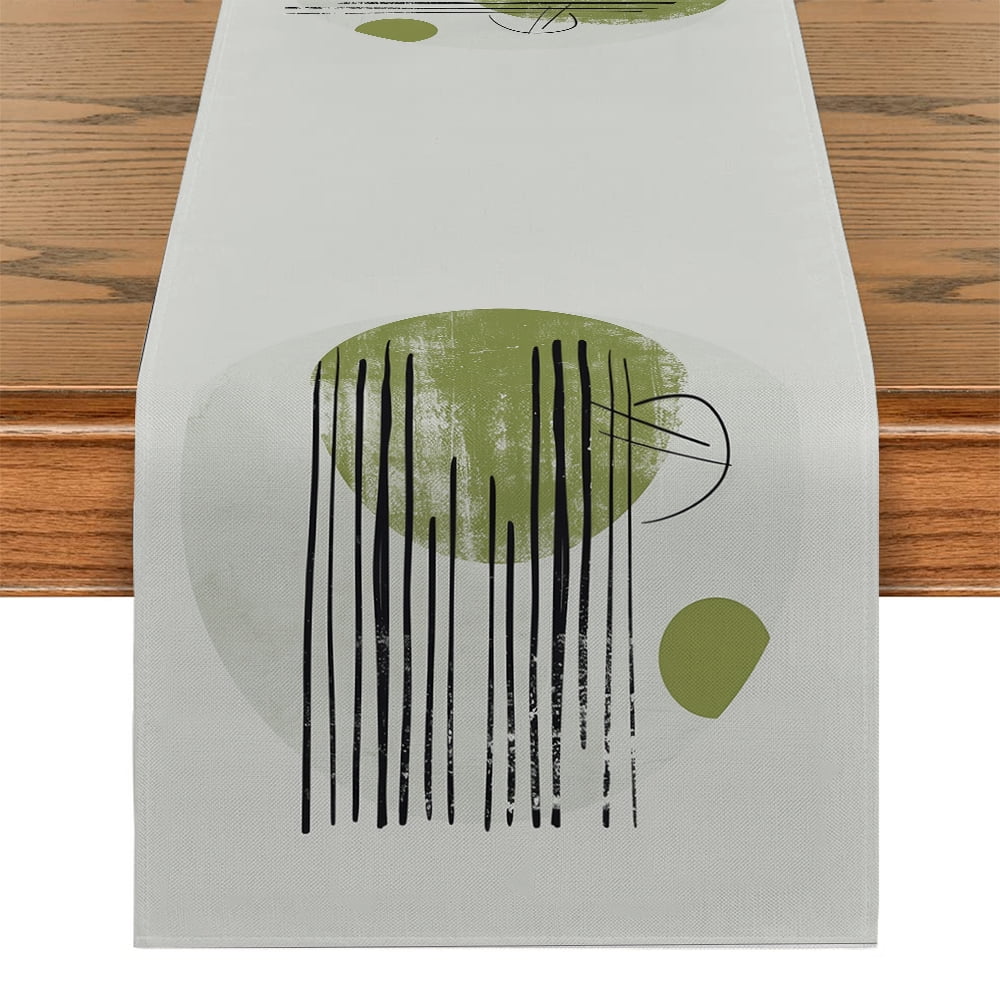 Geometric Abstract Lines Table Runner Polyester Table Runners for ...