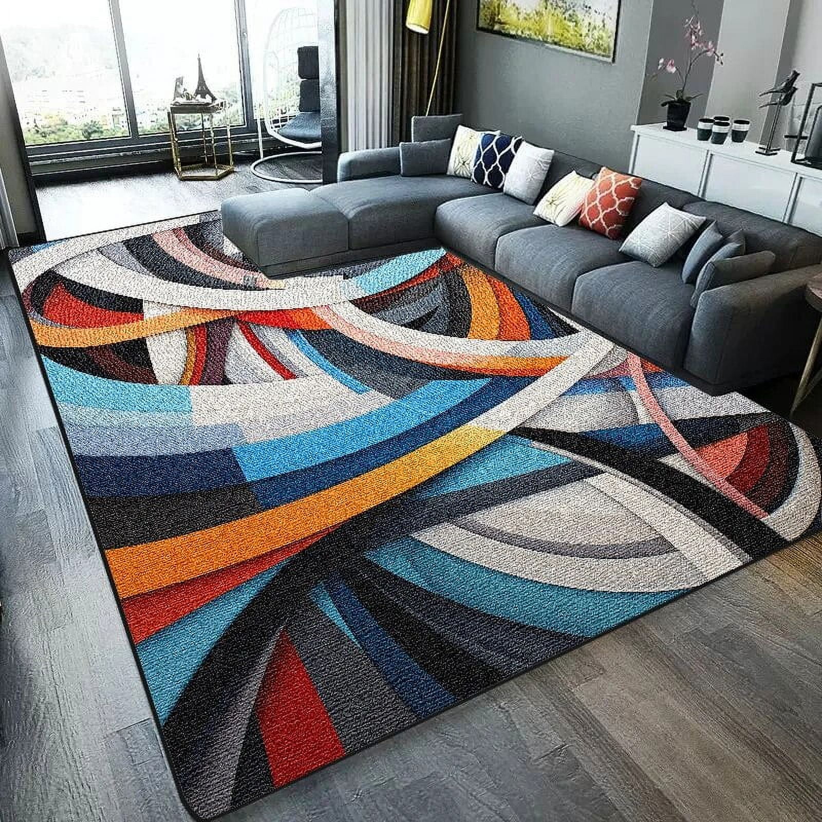 Geometric Abstract Living Room Carpets Modern Light Luxury Rugs for ...