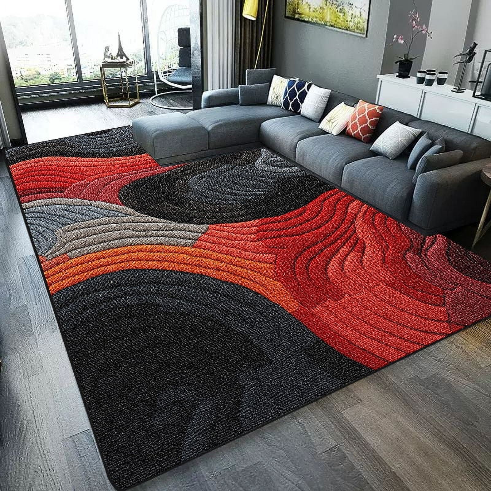 Geometric Abstract Living Room Carpets Modern Light Luxury Rugs for ...
