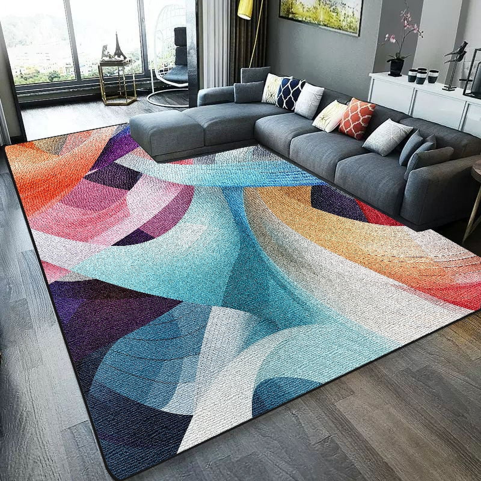 Geometric Abstract Living Room Carpets Modern Light Luxury Rugs for ...