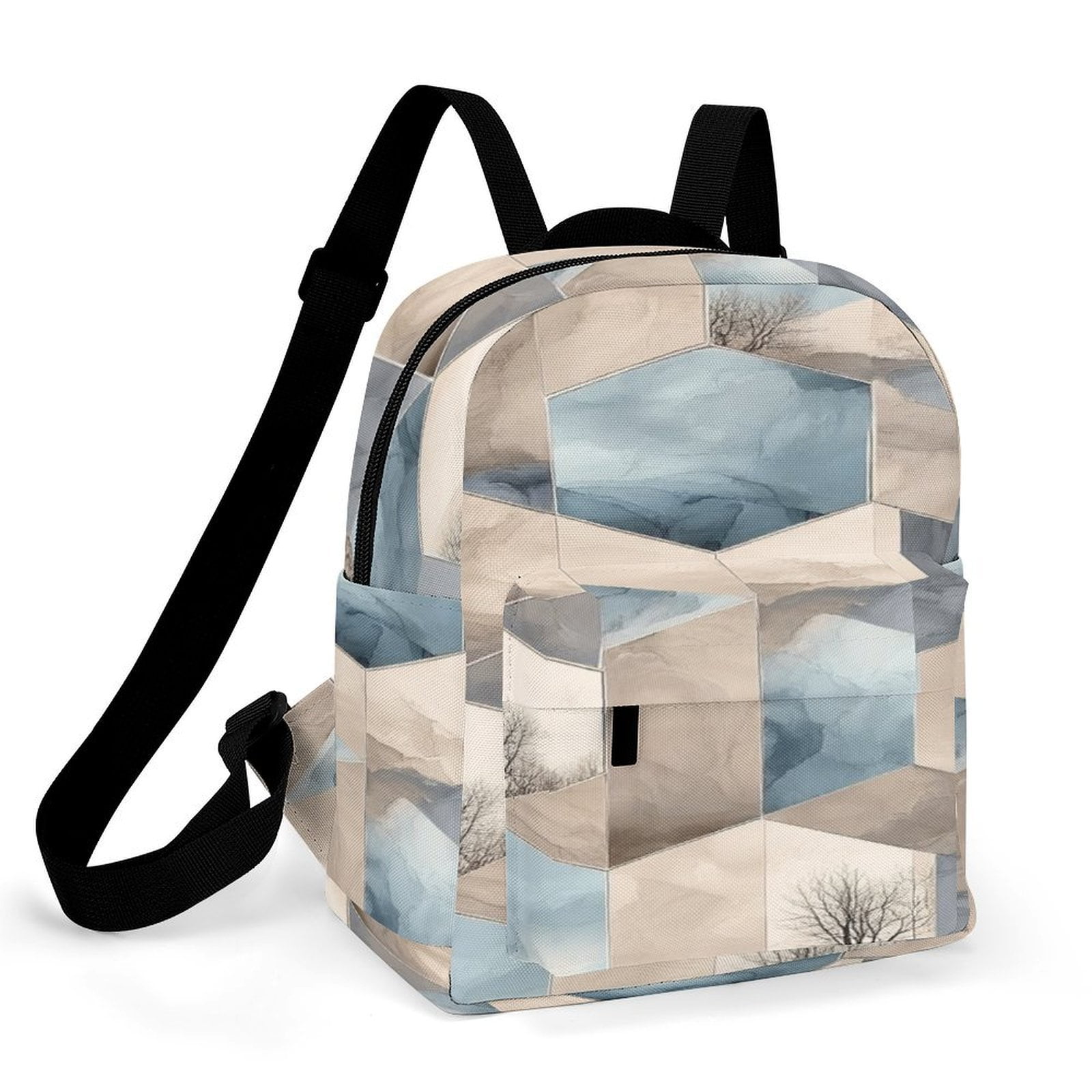 Geometric Abstract Nature Wallpaper Small Backpack Cute Mini Backpacks ...