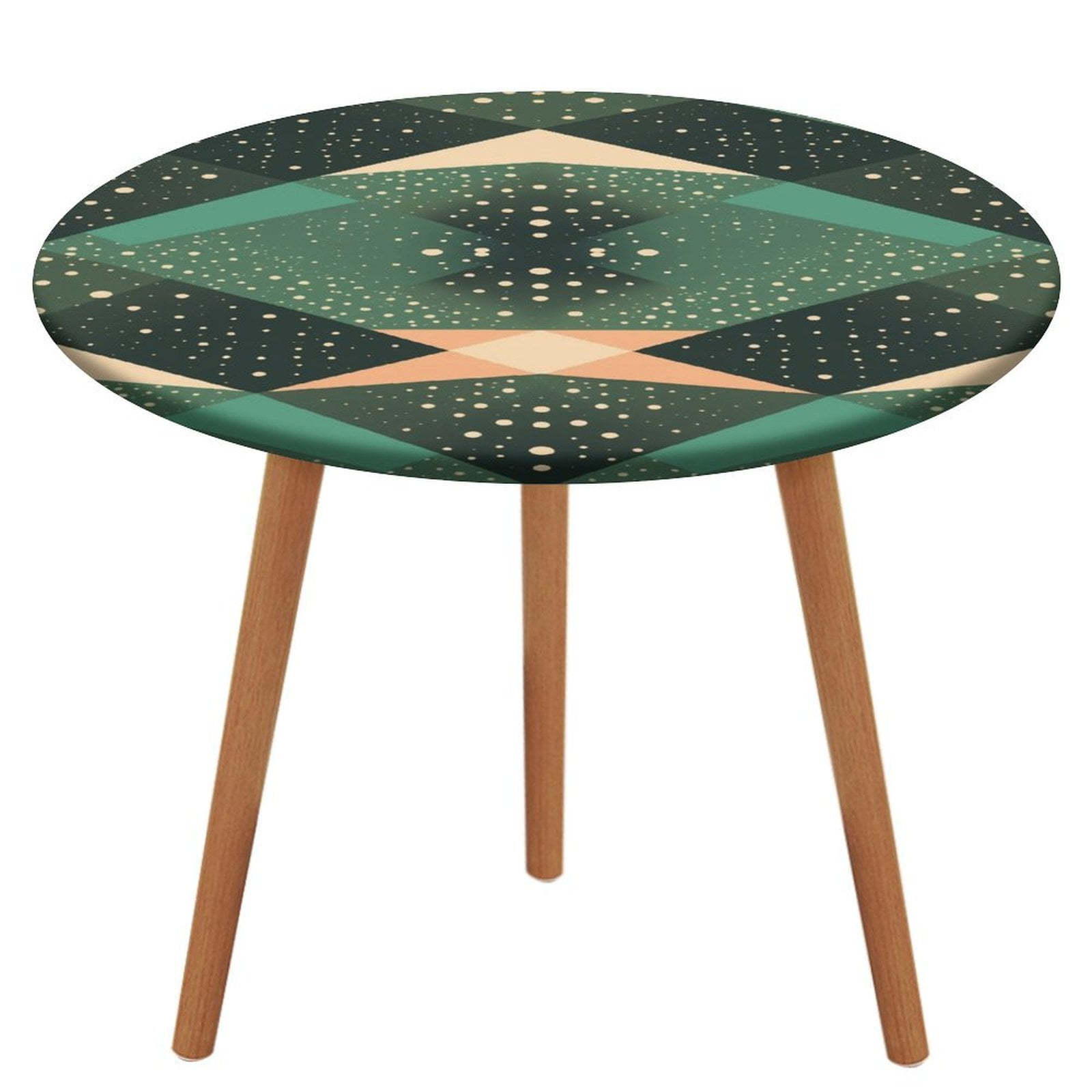 Geometric Abstract Pattern Elastic Round Table Cloth Fitted Backed ...
