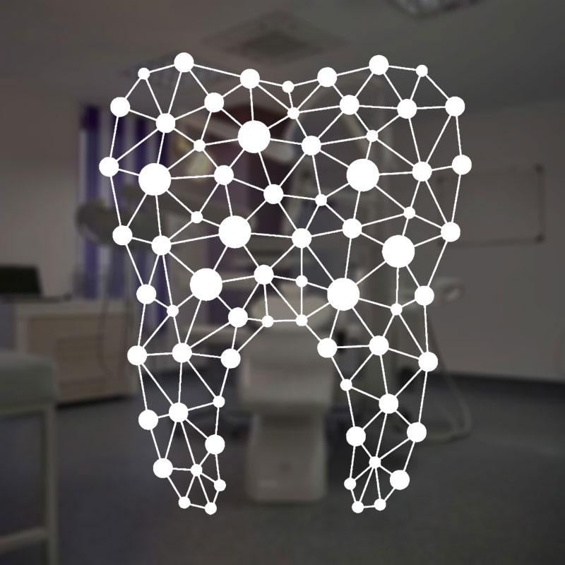 Geometric Abstract Tooth Dentist Doctor Hospital Dental Clinic Vinyl ...