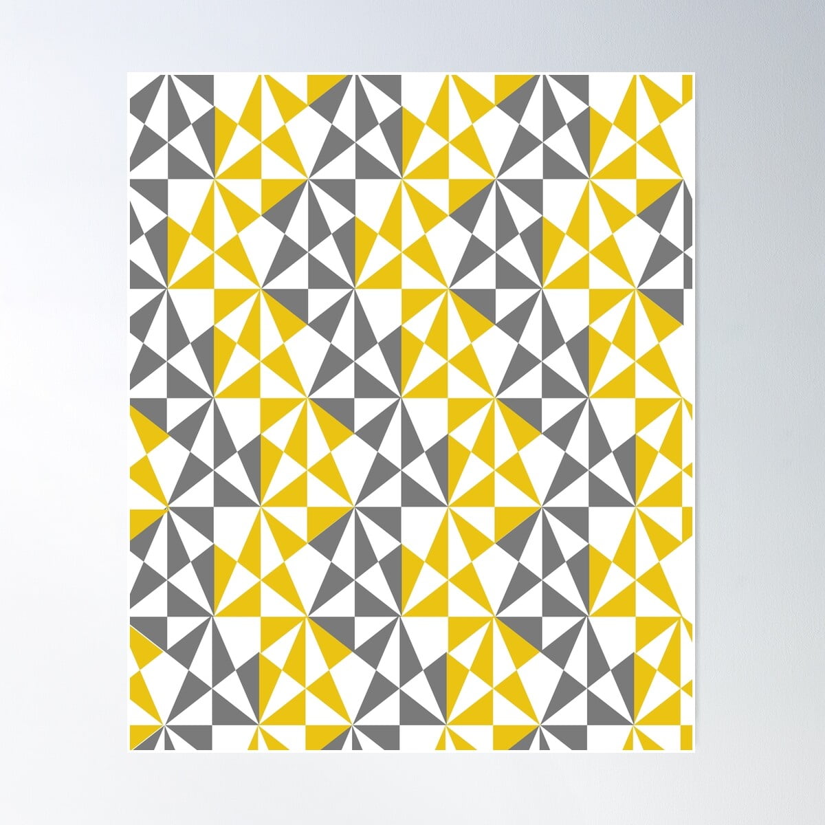 Geometric Angular Shapes Bold Retro Funky Mustard Yellow Grey Mix ...