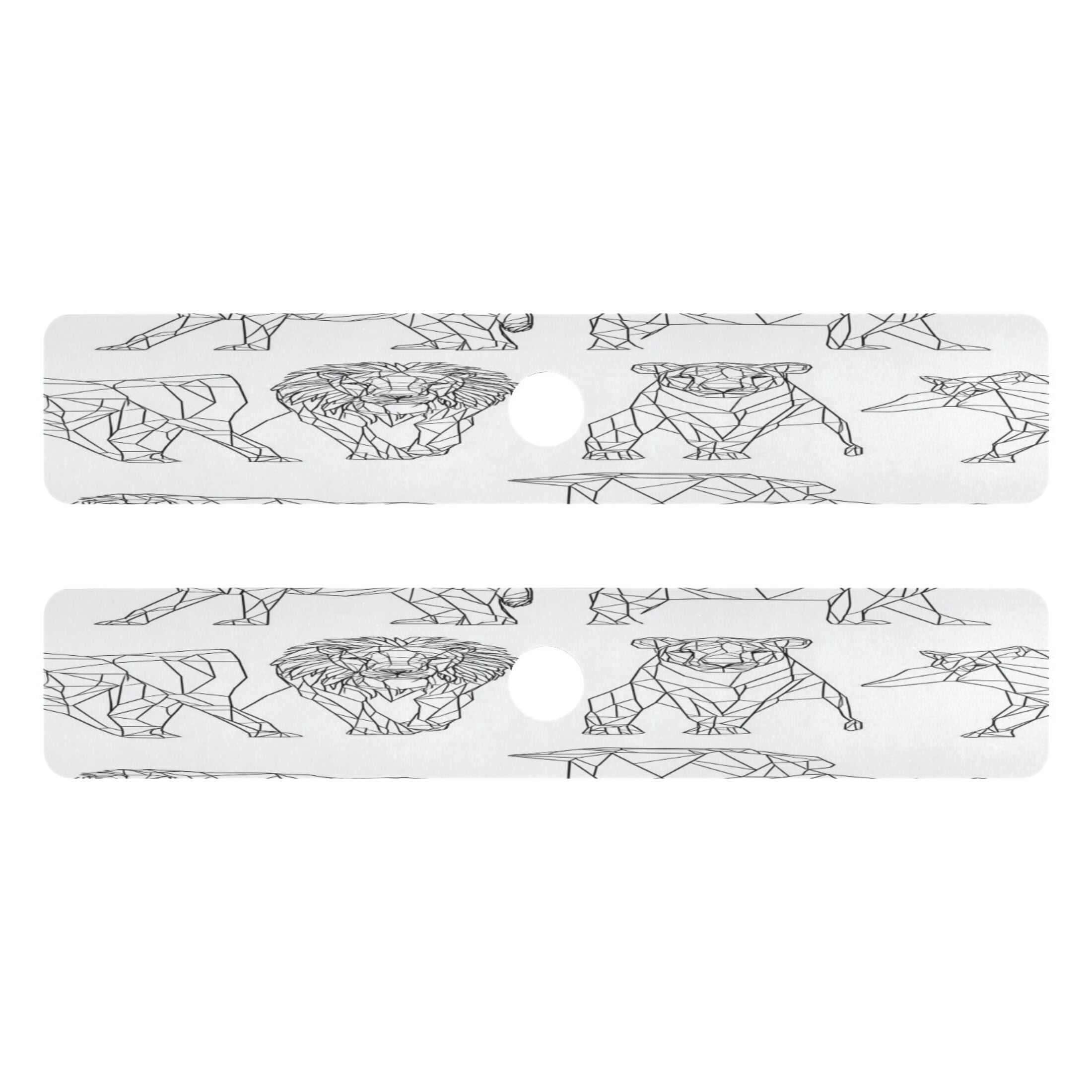 Geometric Animal Line Drawings Extra Long Silicone Algae Sink Mat 30x5 ...