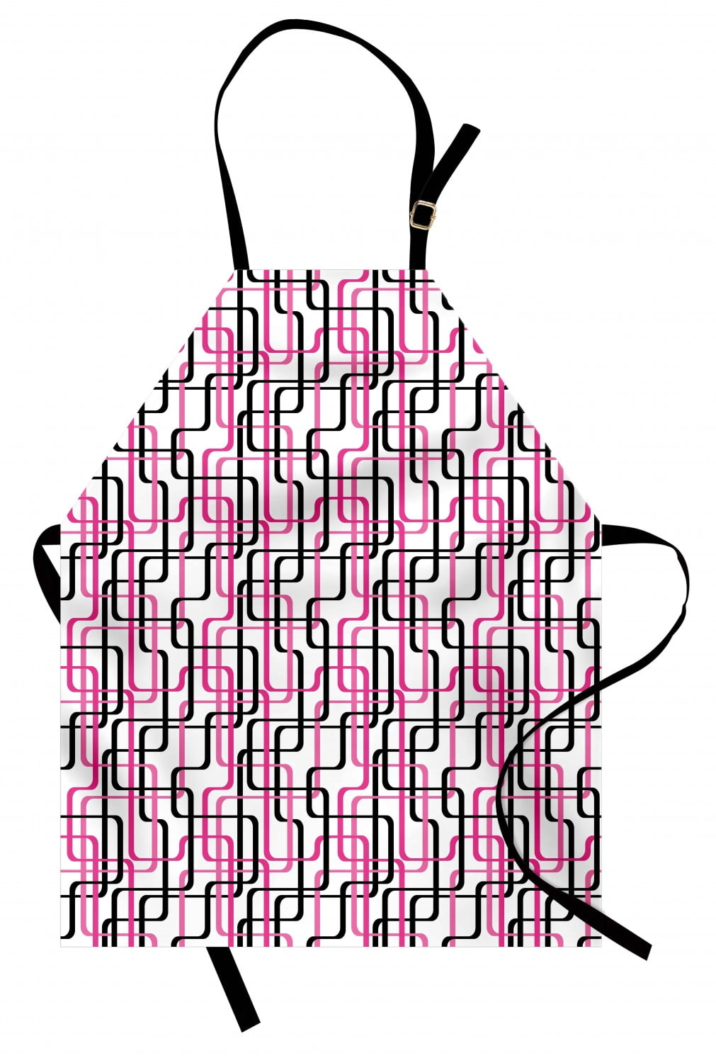 Geometric Apron Sixties Inspired Wavy Lines Vibrant Image Curved ...