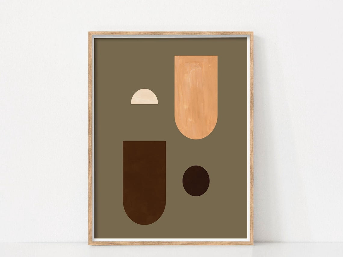 Geometric Arches Poster Mid Century Modern Abstract Art Poster ...