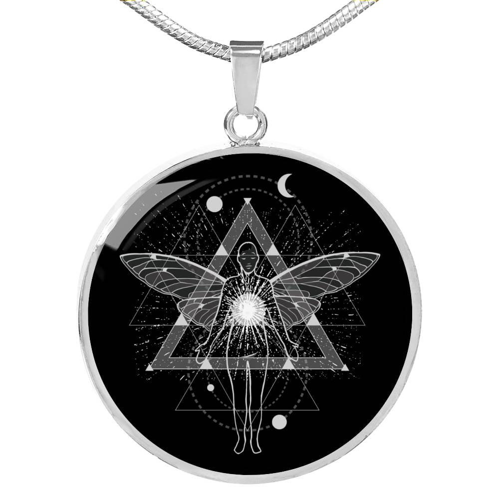Geometric Astral Trip Circle Necklace Stainless Steel or 18k Gold 18 ...