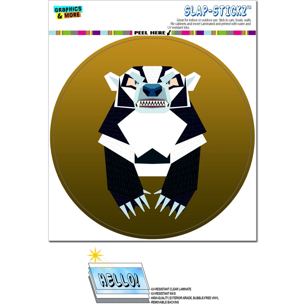 Geometric Badger Black and White Honey - Circle SLAP-STICKZ(TM) Premium ...