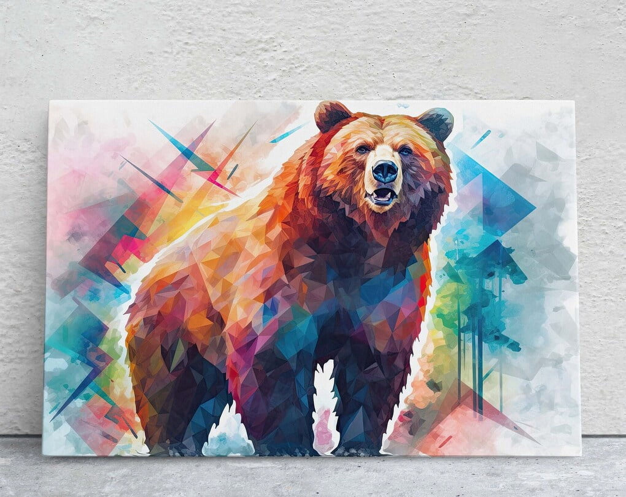 Geometric Bear On , Graffiti Bear, Brown Bear Art, Grizzly Print ...