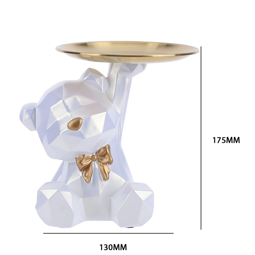 Geometric Bear Storage Sculpture with Pallet Resin Key Holder Figurine ...